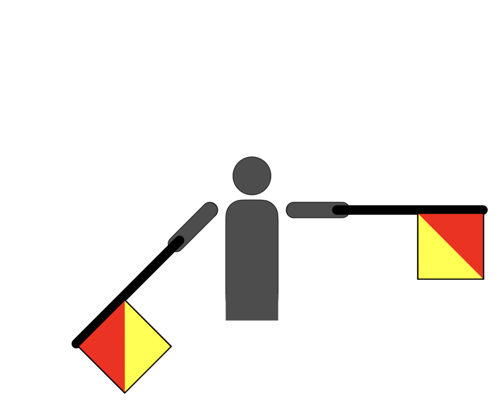 Letter M (Flag Semaphore) - Nautical Know How